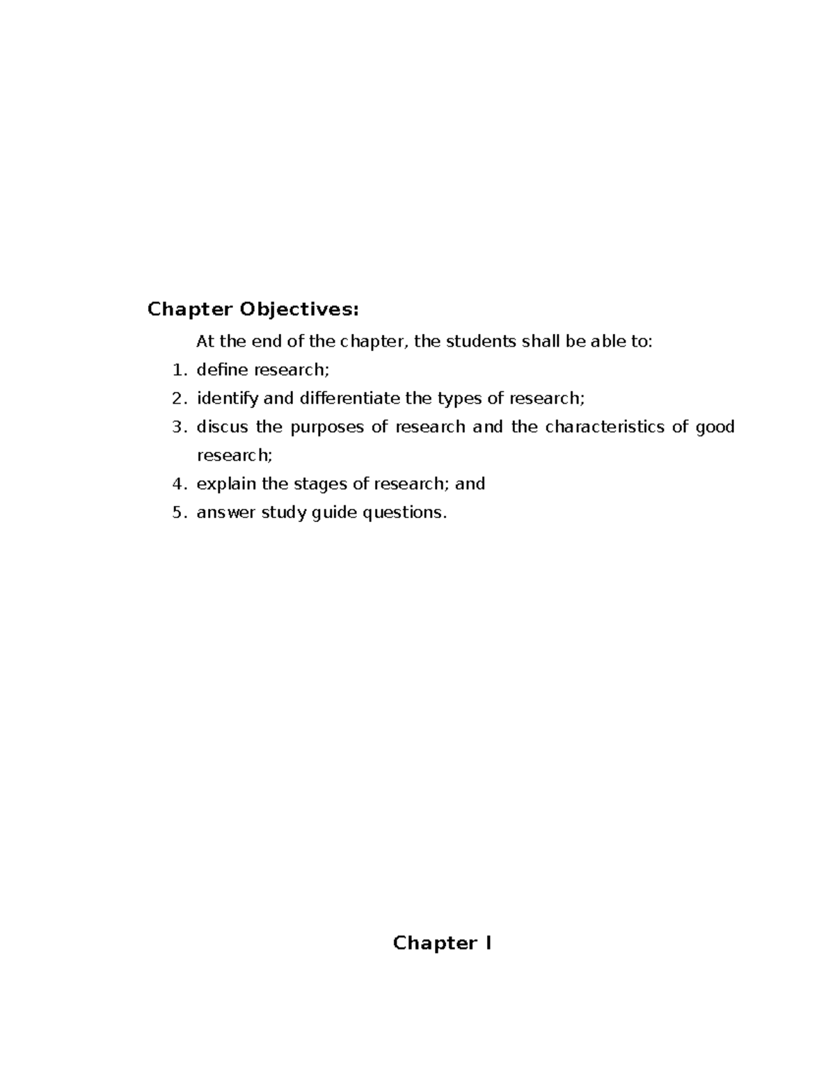 Chapter-1 introduction-to-research - Chapter Objectives: At the end of ...