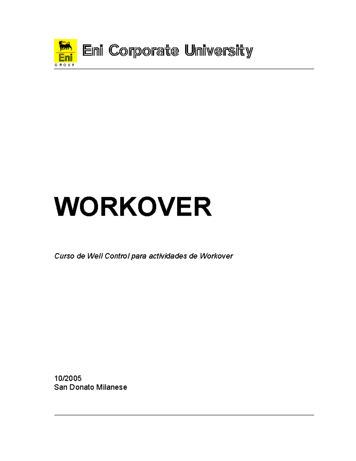Workover - Curso de Well Control para Actividades de Workover - Eni ...