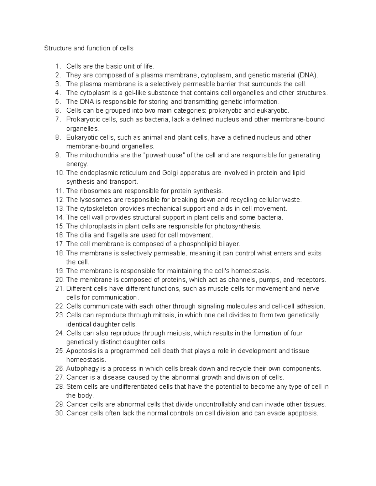 Structure and function of cells - Structure and function of cells Cells ...