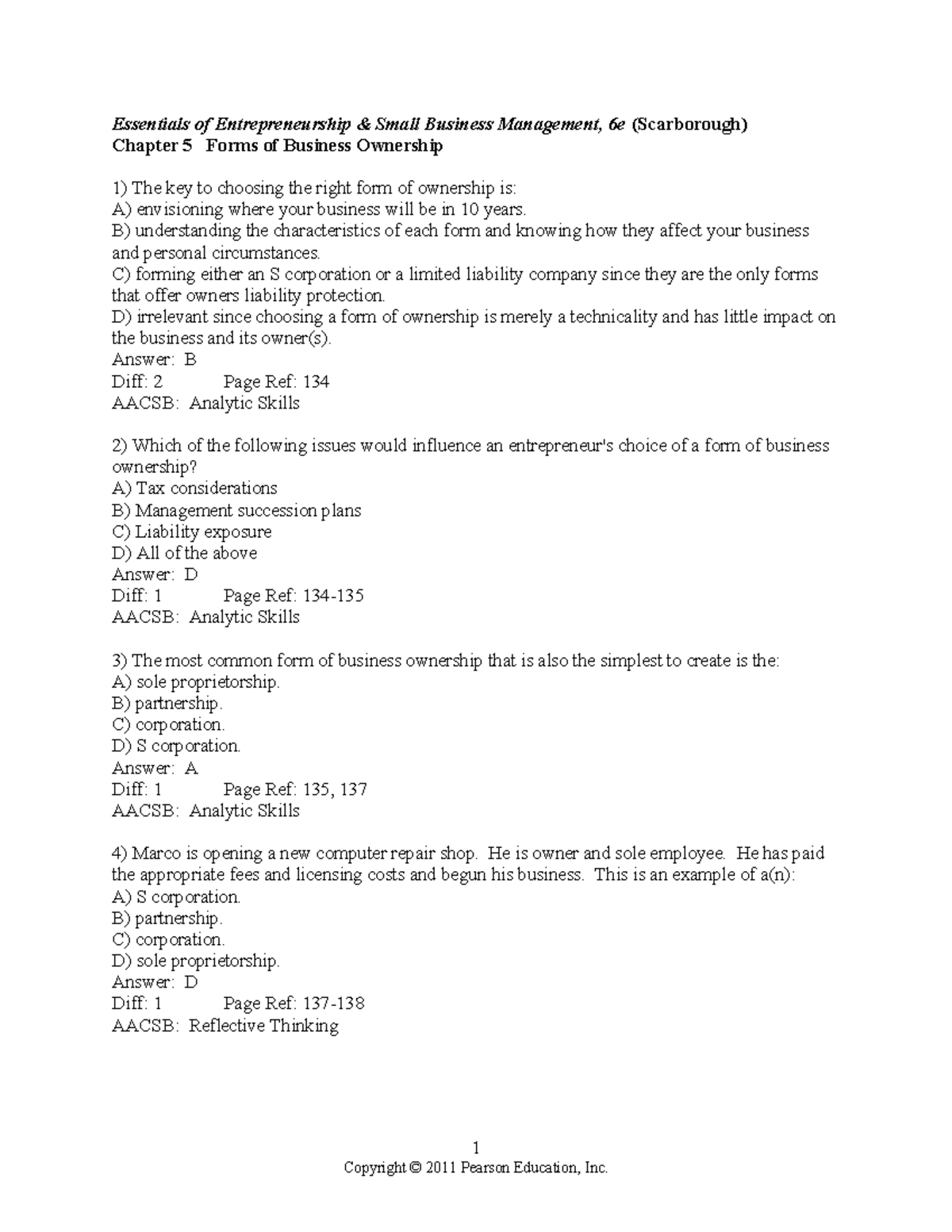 Scarb eesbm 6e tb 05 - business - Essentials of Entrepreneurship ...