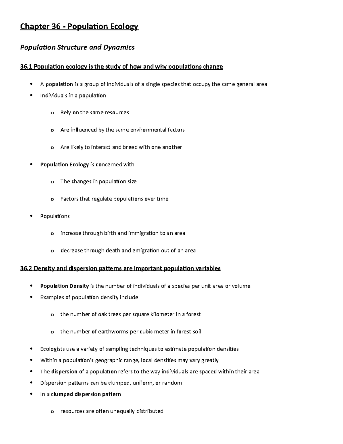 Population Ecology: Structure Dynamics and Growth - Studocu