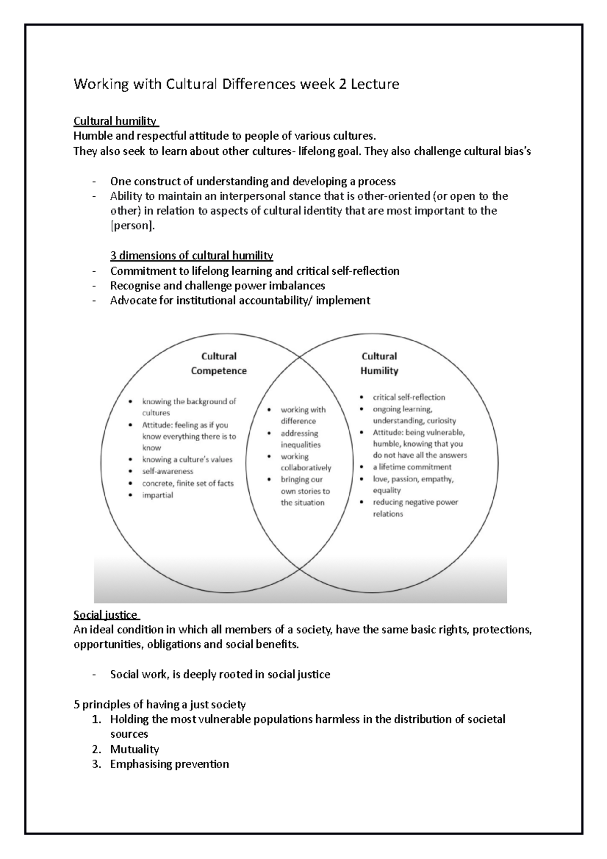 Working with Cultural Differences week 2 Lecture - UWS - Studocu
