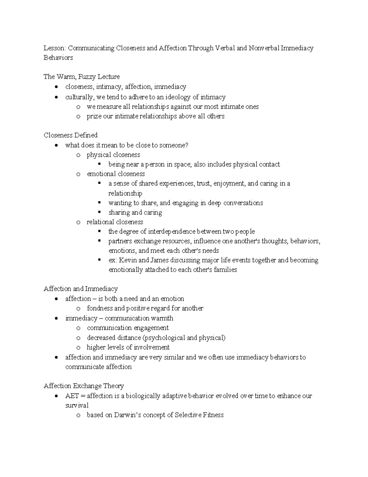 Communicating Closeness and Affection Through Verbal and Nonverbal ...