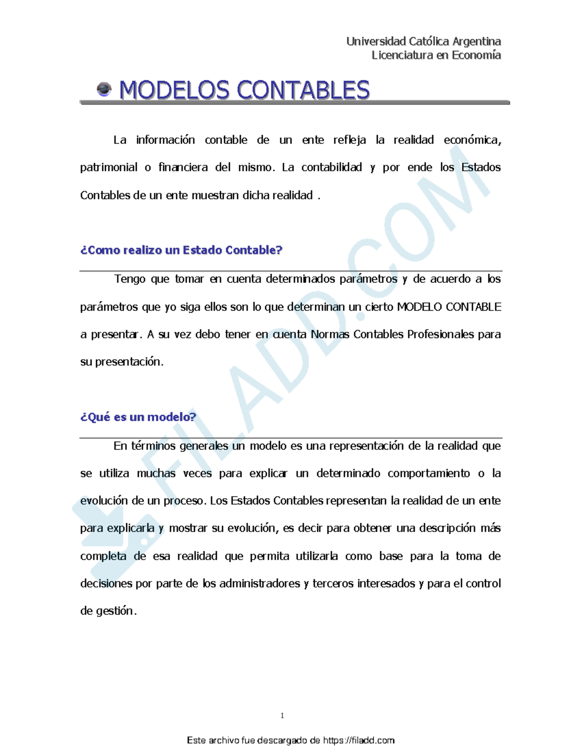 Modelos contables - U n i v e r s i d a d C a t ó l i c a A r g e n t i n a ...