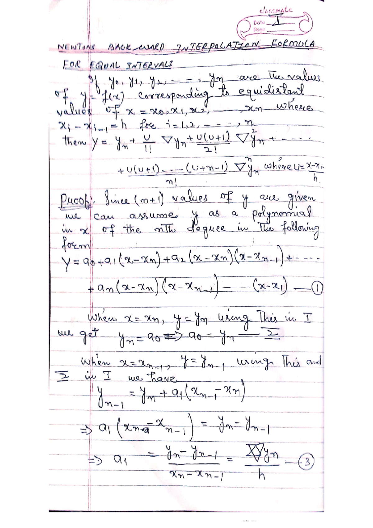Newton and Guass interpolation formulae - Numerical Methods - Studocu