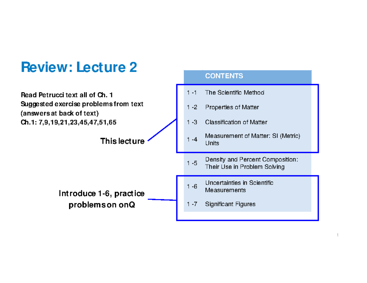 Chem 112: Module 01 Lesson 02 - Review Lecture - Review: Lecture 2 ...