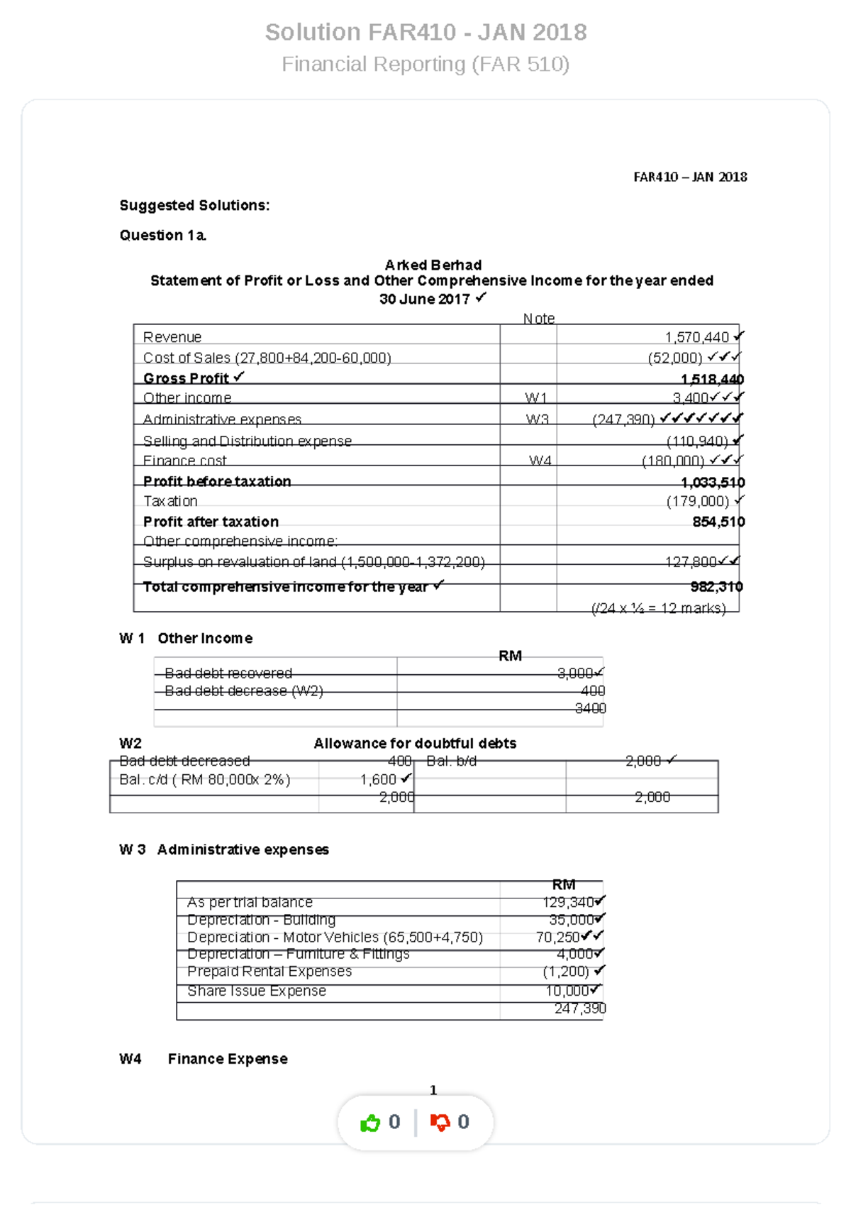 Solution-far410-jan-2018 compress - Solution FAR410 - JAN 2018 Financial Reporting (FAR 510 ...