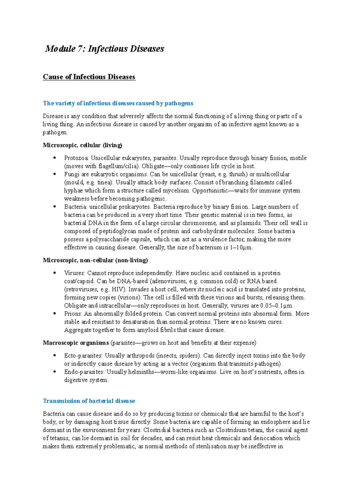 Biology Module 7 - Bio mod 7 notes mostly completed - Module 7 ...
