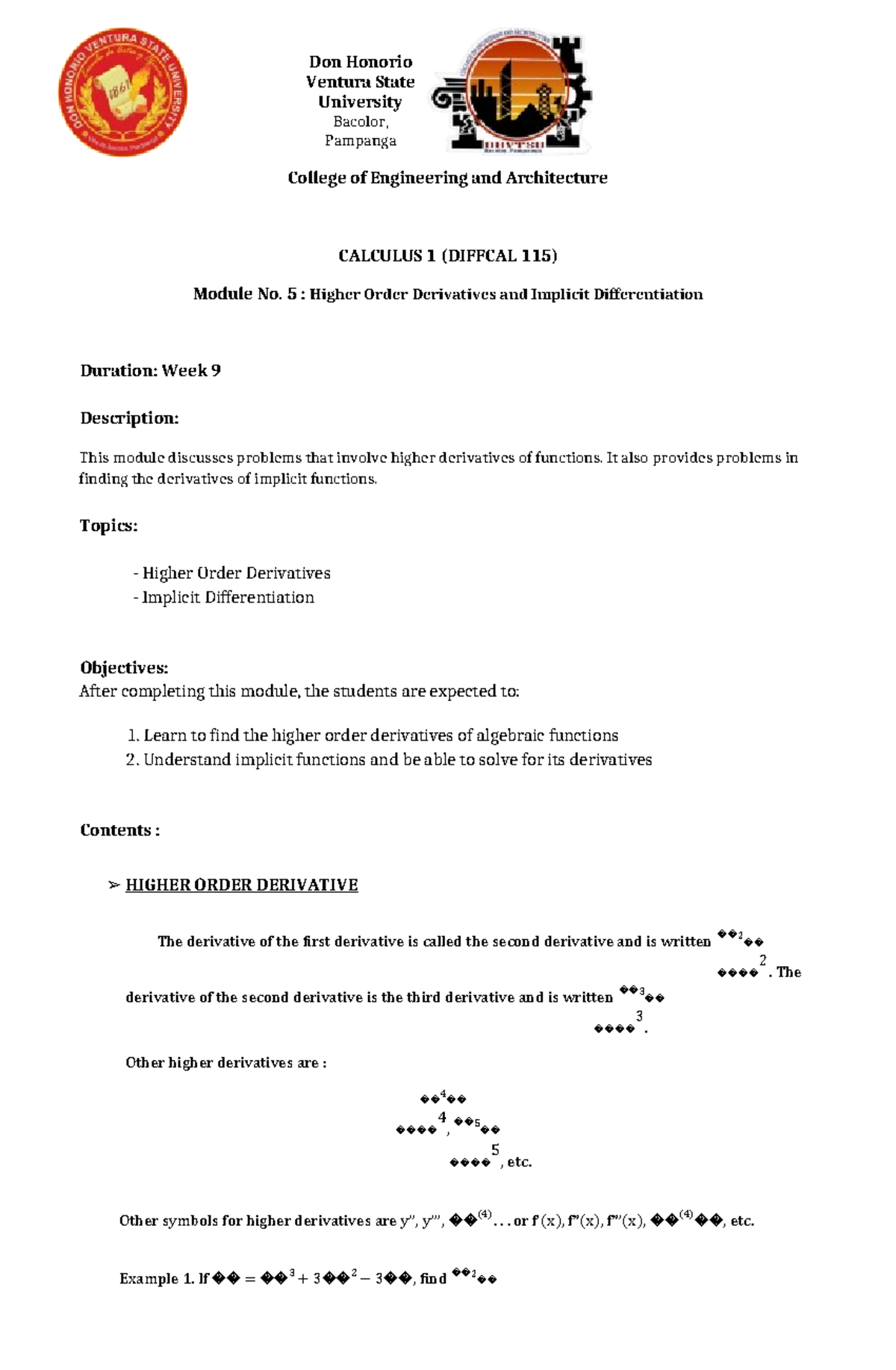 05.-DIFFCAL-115-Module-No.-05-Higher-Order-Derivative-and-Implicit-Differentiation. - Don ...