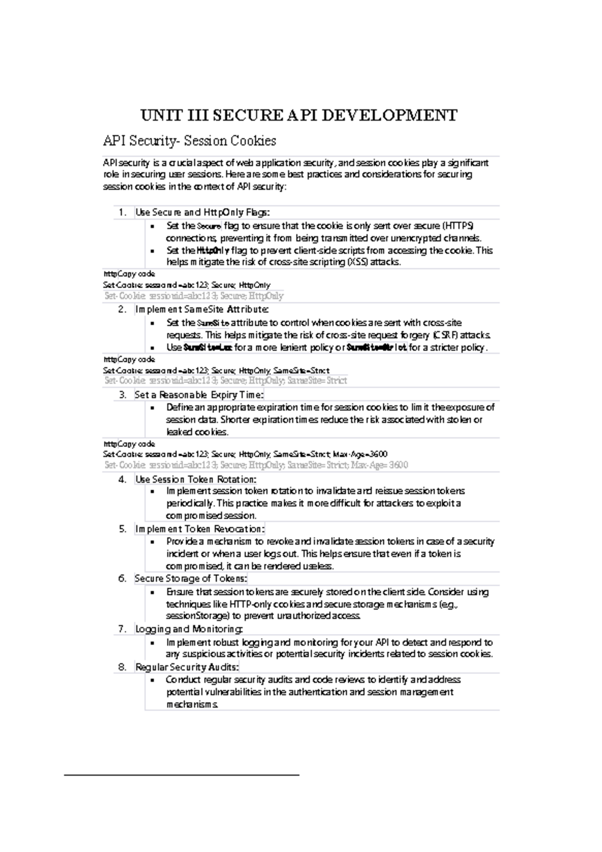 Web Application Security - Unit 3 Notes - UNIT III SECURE API ...