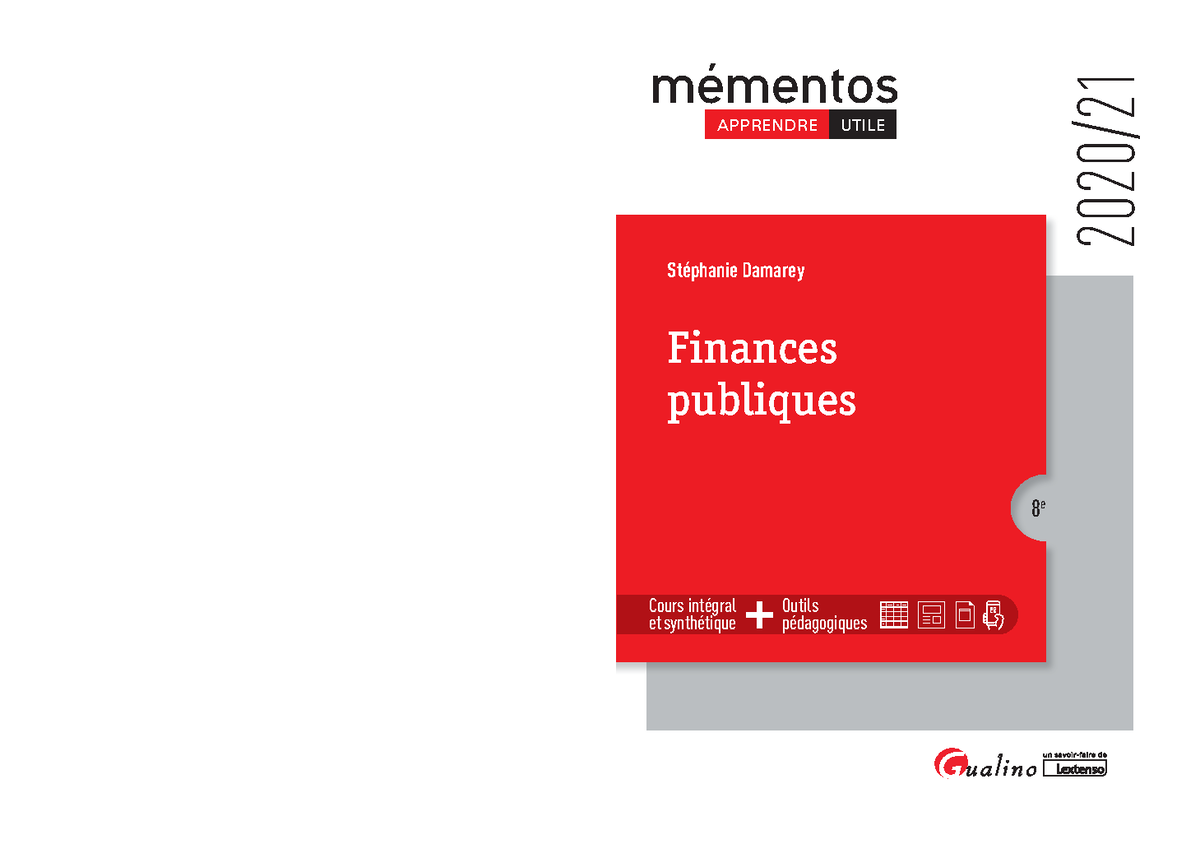 9782297090971 - Stéphanie Damarey Finances publiques 8 e 2020/ mémentos APPRENDRE UTILE Cours ...
