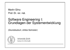 Lernzettel SE1 - Zusammenfassung Software Engineering - Wichtige Themen ...