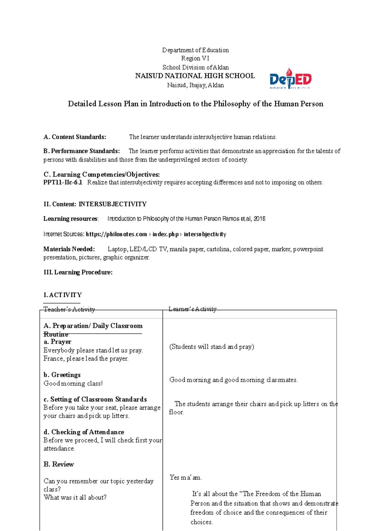 Lesson-plan-cot2 compress - Department of Education Region VI School ...