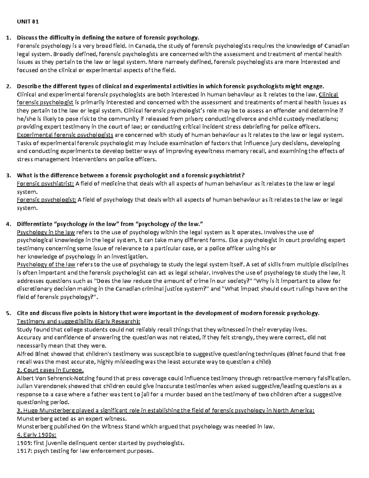 PSYC395 All Assignments - UNIT 01 Discuss the difficulty in defining ...