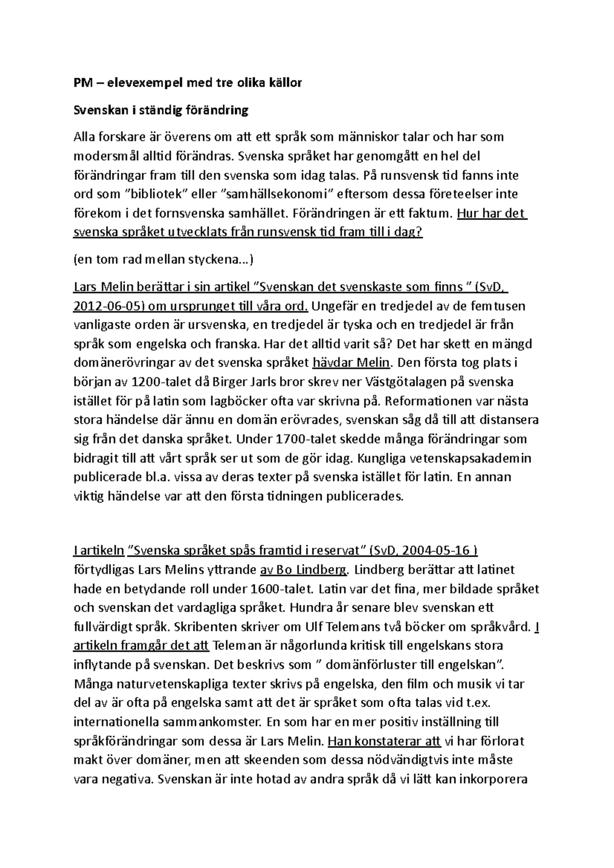 Pm-elevexempel 1 - Pm elevexempel - PM – elevexempel med tre olika ...