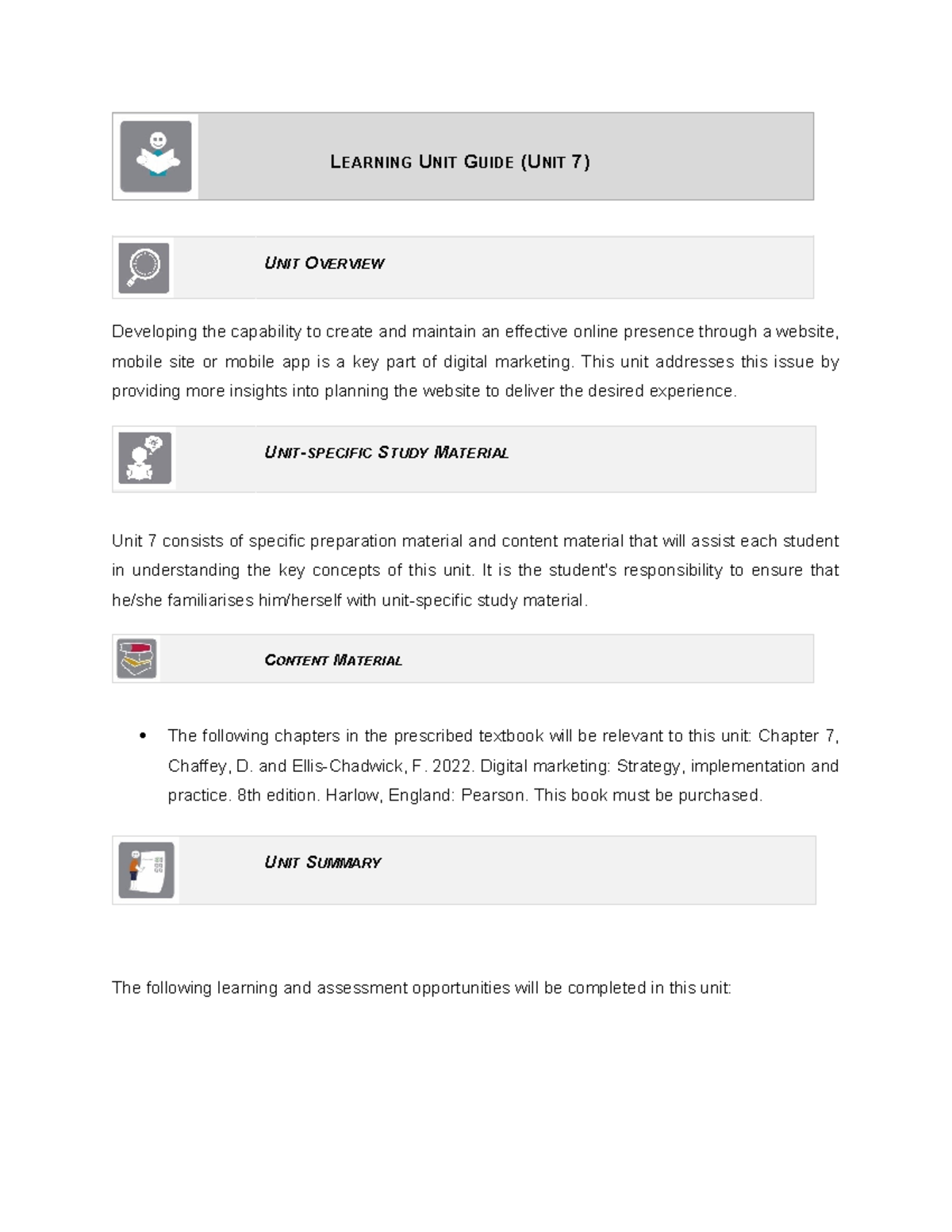 EBMA3725 Learning unit 7 - chapter 7 (2024) - LEARNING UNIT GUIDE (UNIT ...