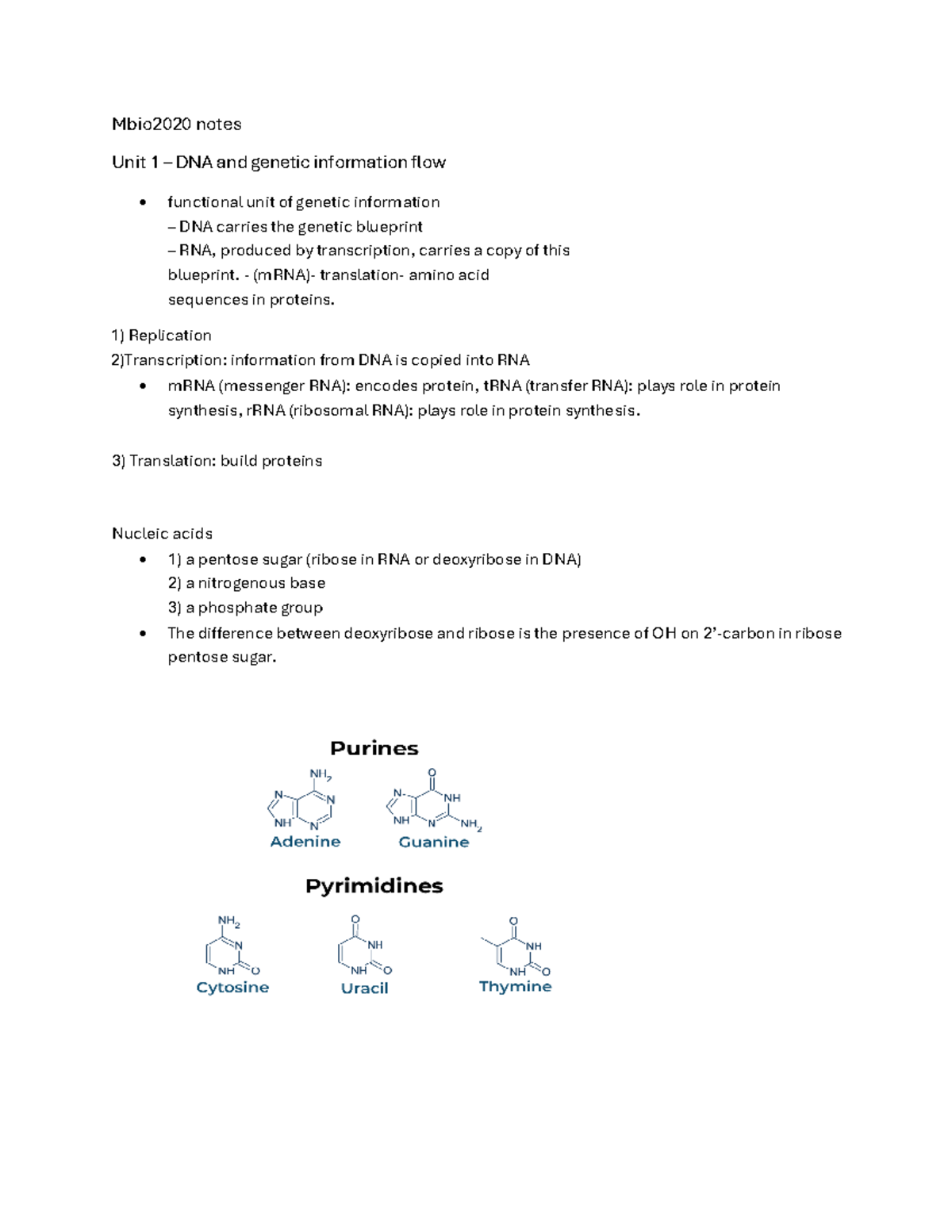 Mbio2020 notes - Summary Microbiology Ii - Mbio2020 notes Unit 1 – DNA ...