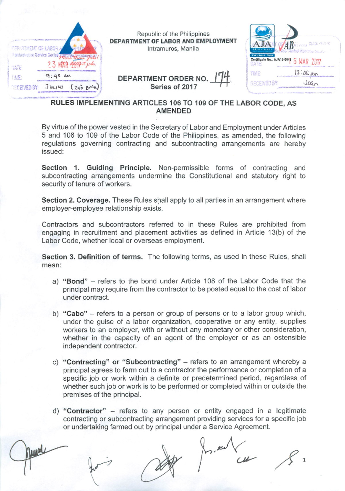 Labor subcontracting - Philippine Bank of Communication vs NLRC GR No ...