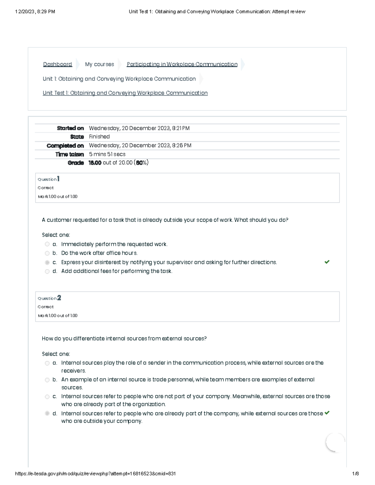 Unit-Test-1 -Obtaining-and-Conveying-Workplace-Communication -Attempt ...