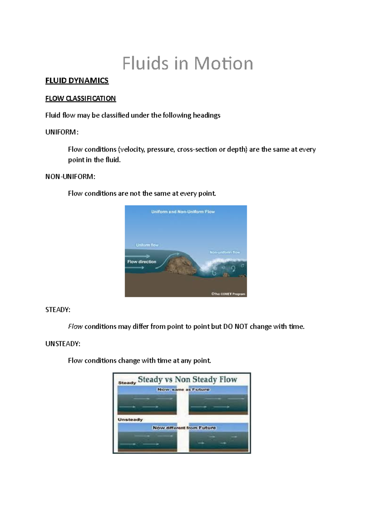 L3 - Fluids in Motion - Fluids in Motion FLUID DYNAMICS FLOW ...