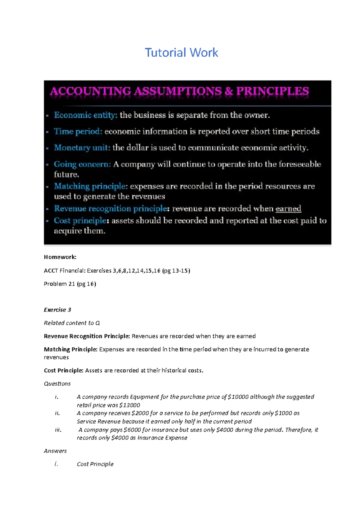 ABDA W2 - Homework - Tutorial Work Homework: ACCT Financial: Exercises ...