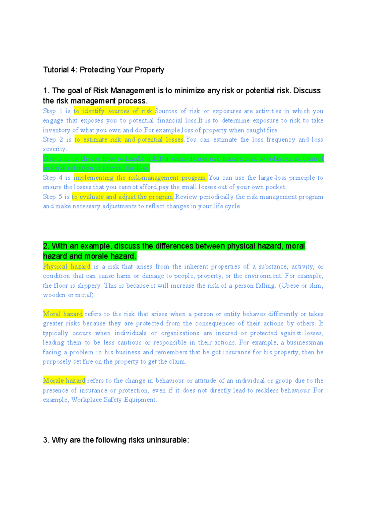 Tutorial 4 - Answer - Tutorial 4 : Protecting Your Property The goal of ...