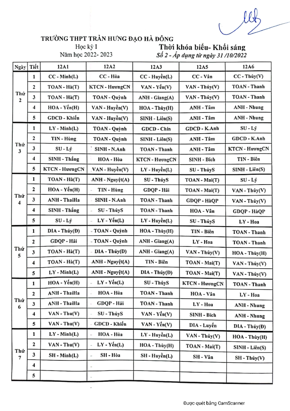 TKB So 2-Khoi sang AD tu 31-10-2022 - Tâm lý xã hội - Studocu