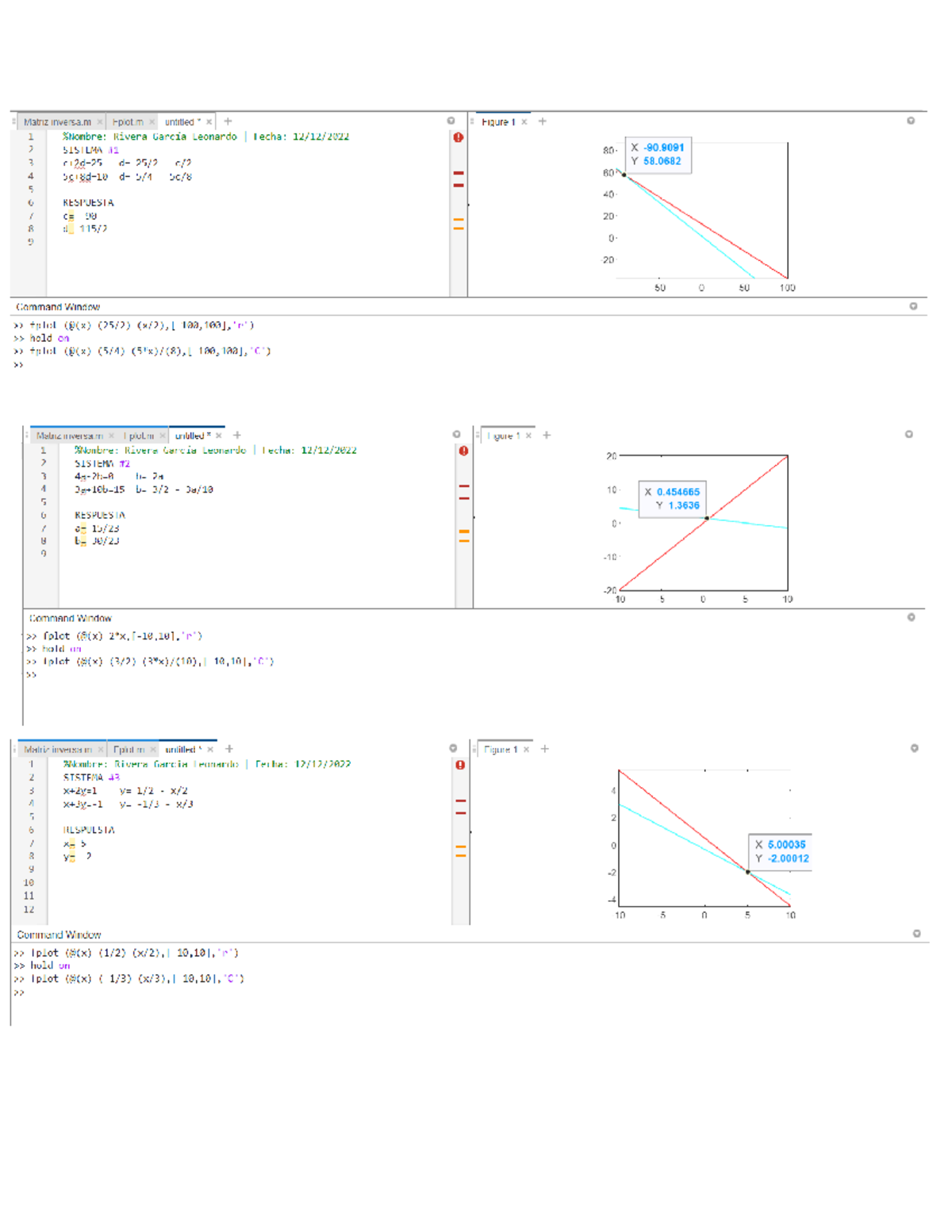 Sistemas de Ecuaciones Matlab - Métodos Numéricos - Studocu