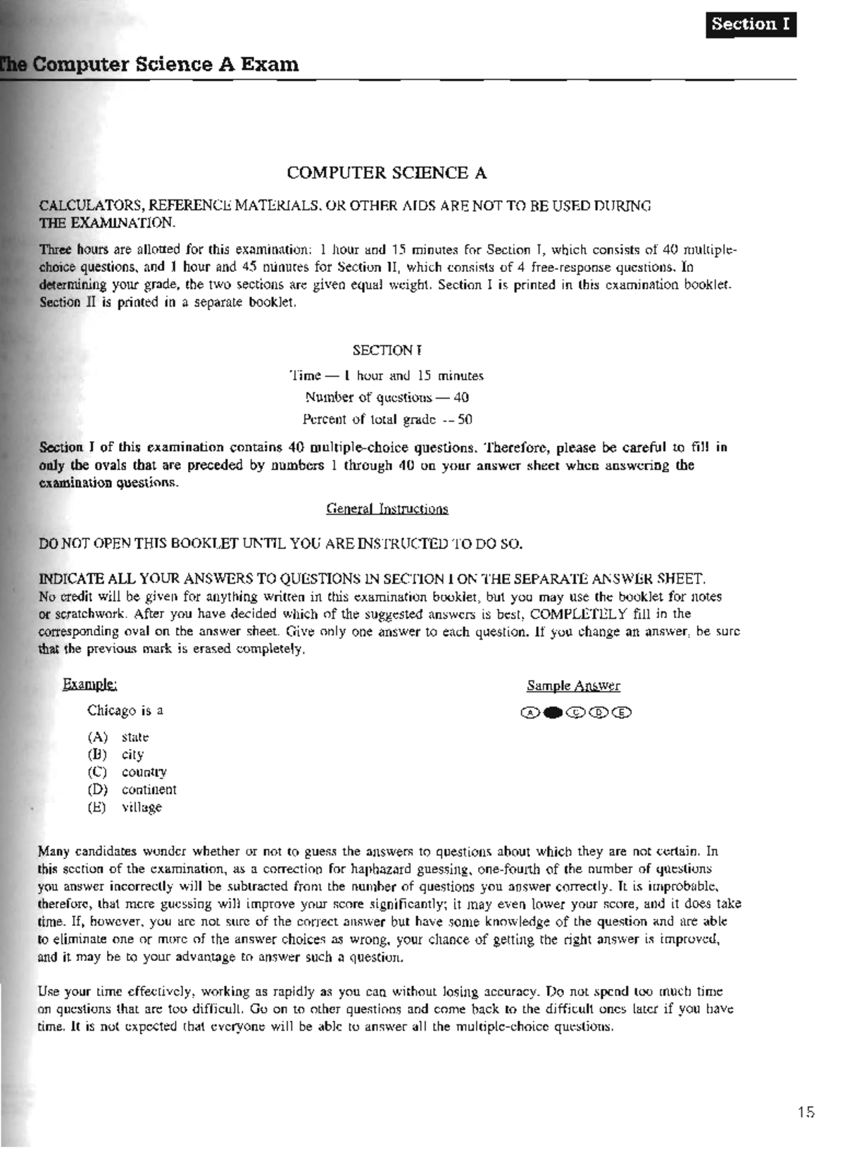 521532540 APCS a 2004 Multiple Choice - computer science - Studocu