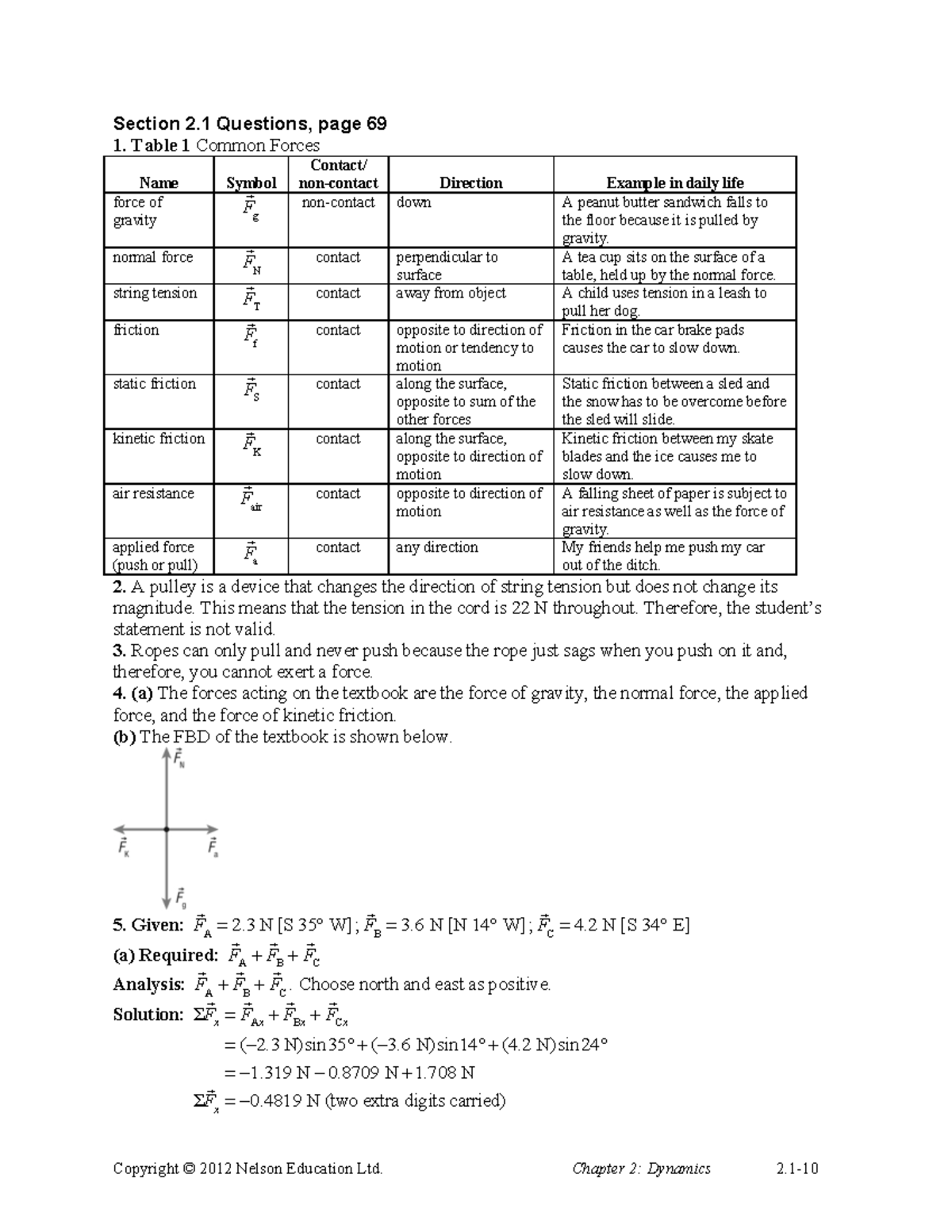 Textbook Answery Key U3 - Section 2 Questions, page 69 1. Table 1 ...