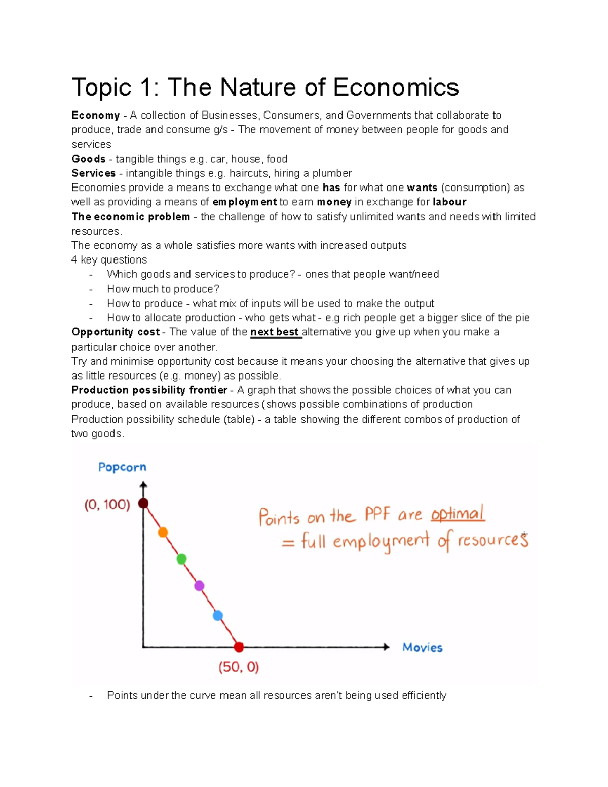 Prelim Economics - Topic 1: The Nature of Economics Economy - A ...