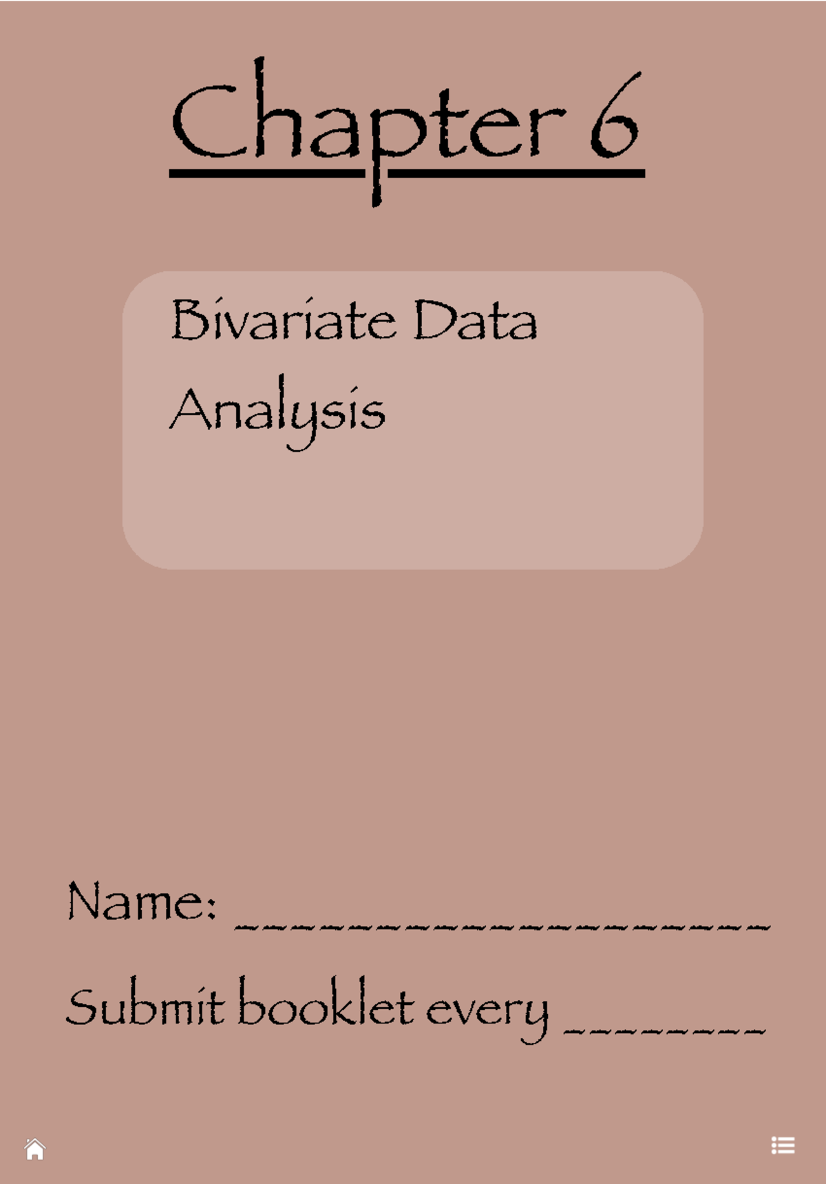 Chapter 6 Bivariate data analysis 2023 Teachers Copy - Name ...