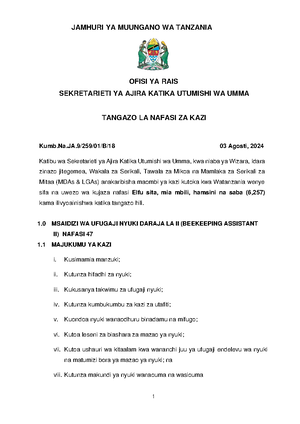 20241108501604 Tangazo LA Nafasi ZA KAZI Taasisi Mbalimbali ZA UMMA - THE UNITED REPUBLIC OF ...