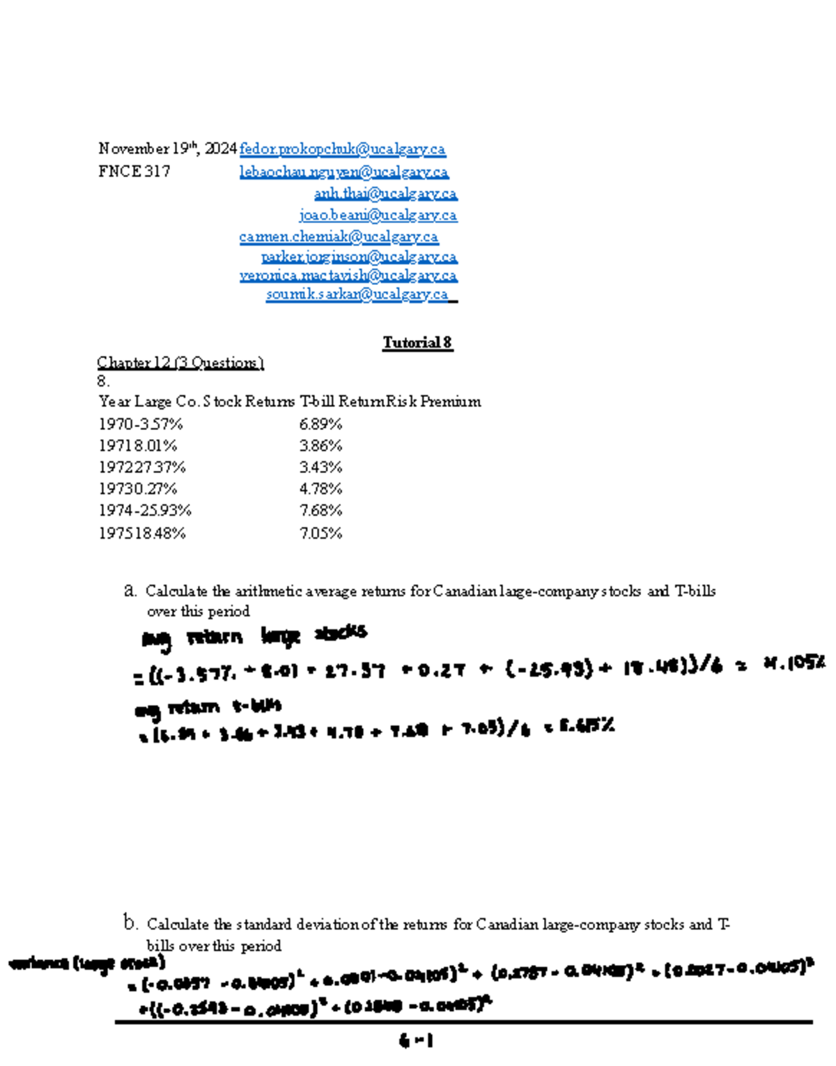 T8 F2024 - Tutorial questions + answers - November 19 th , 202 4 fedor ...