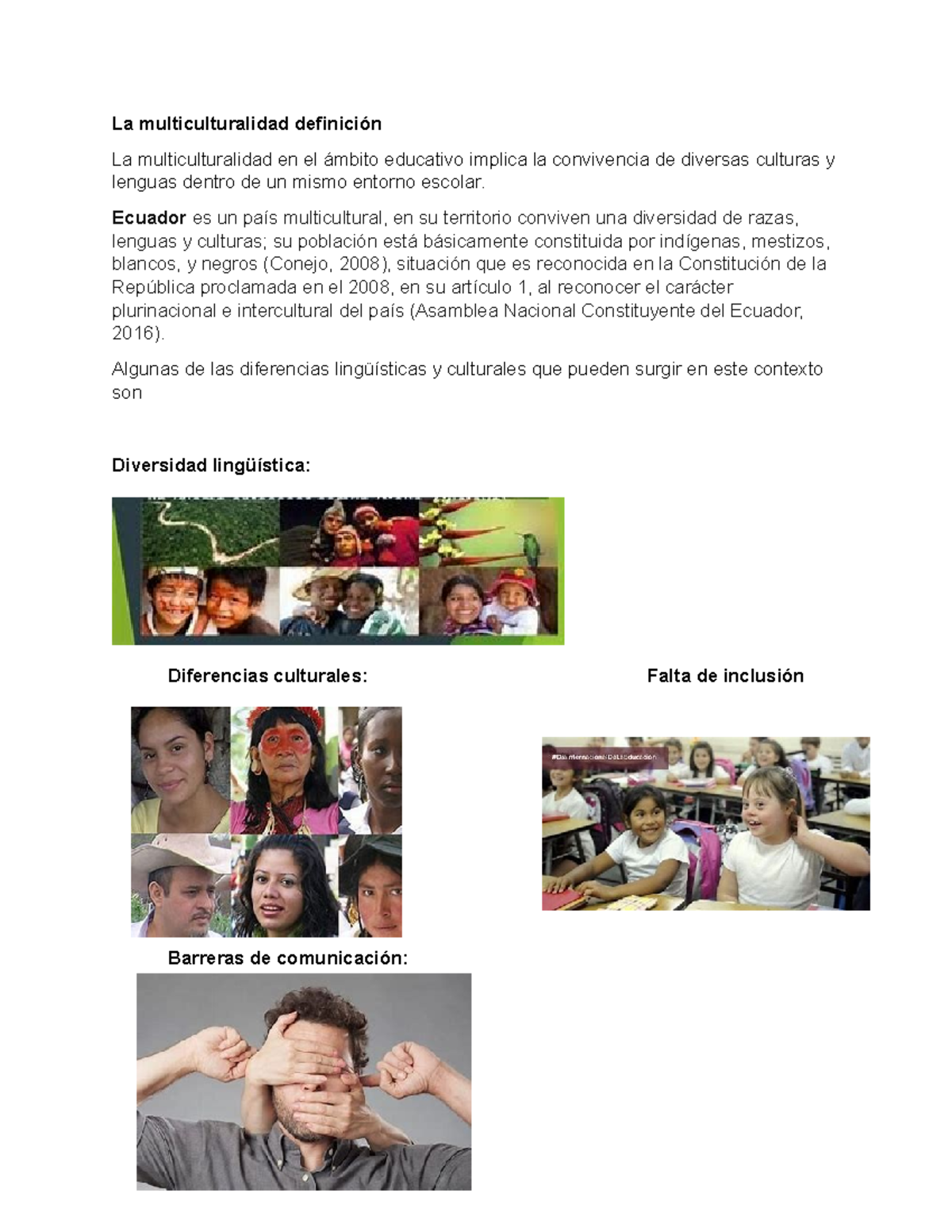 La-multiculturalidad-definición - La multiculturalidad definición La ...