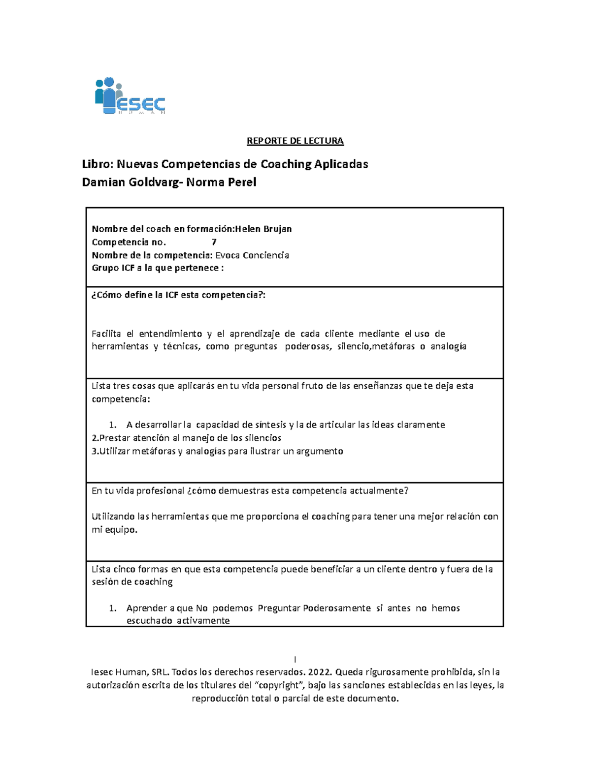 Reporte para Lectura Libro de Damian Goldvarg - REPORTE DE LECTURA ...
