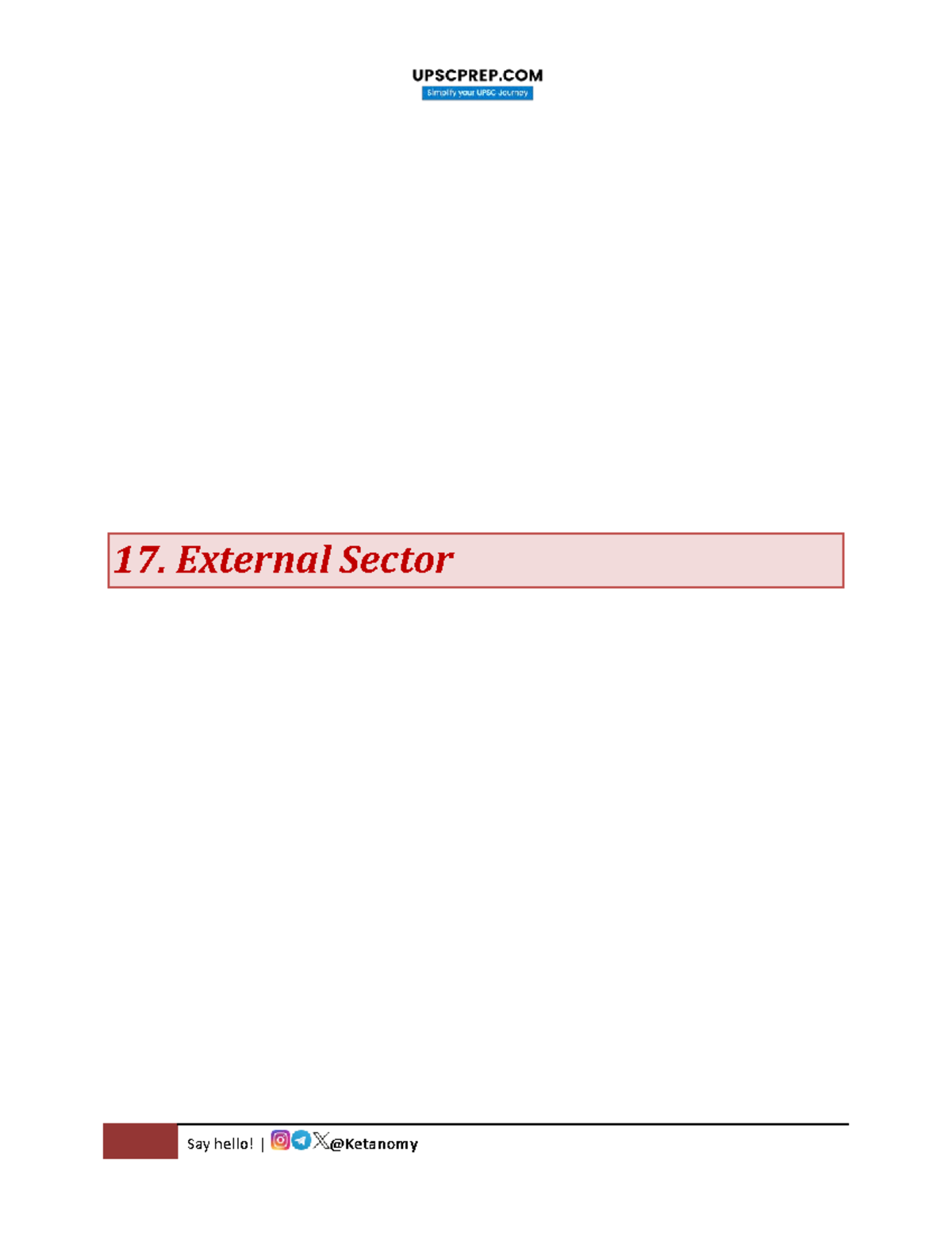 Forign trade, BOP - Say hello! | @Ketanomy External Sector Contents Balance of Payments ...