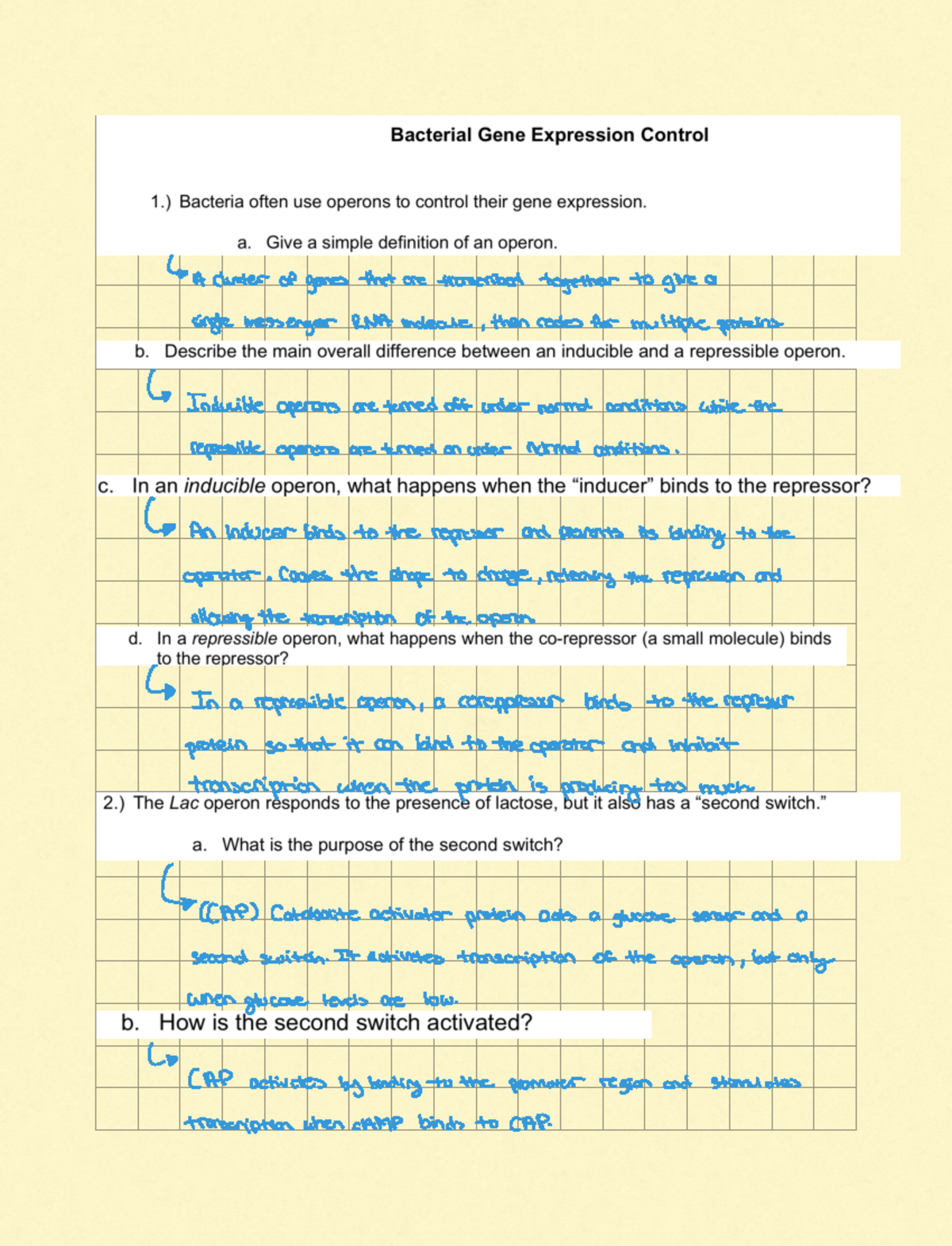 Note Nov 15, 2022 - Practice Problems - Acluster of genes that are ...
