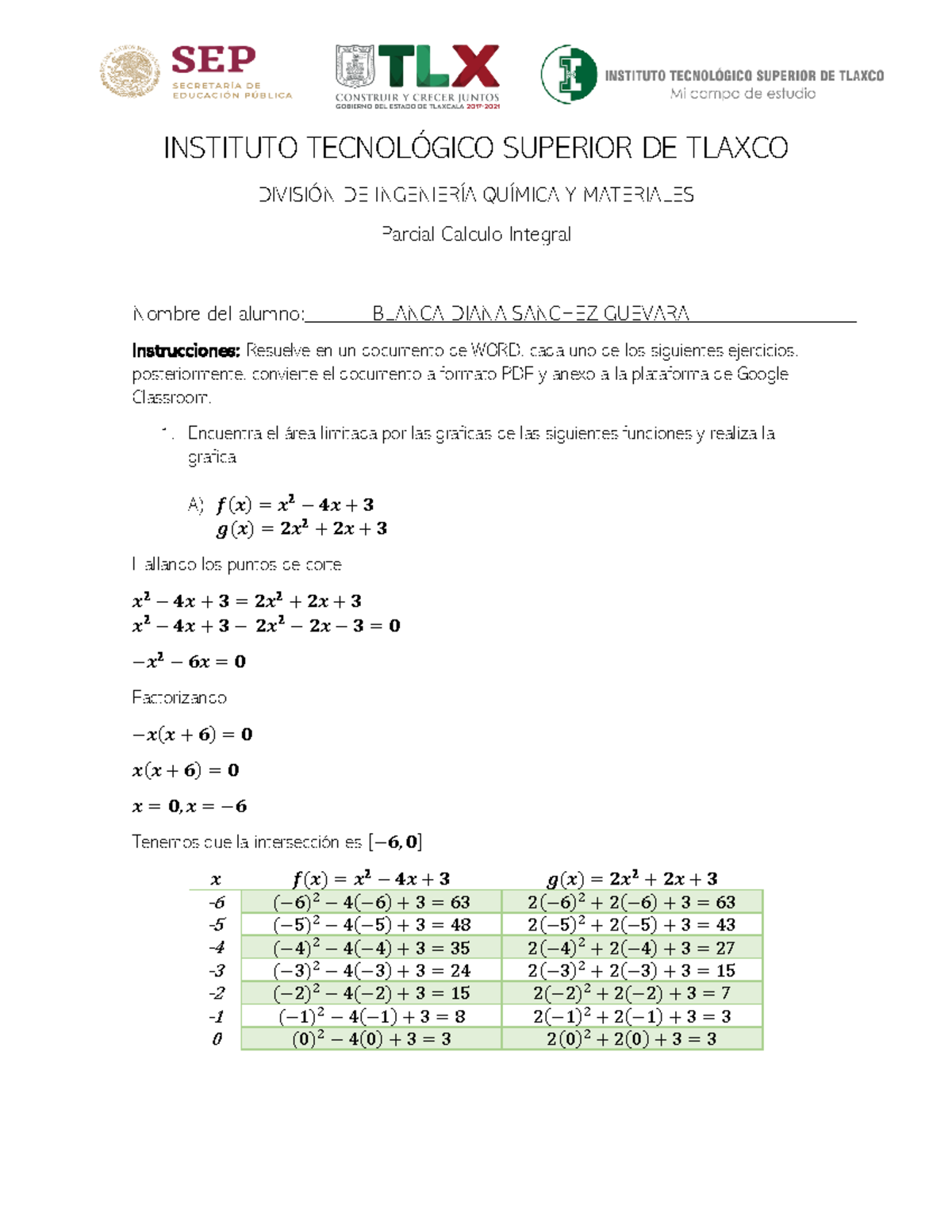 Examen de Calculo - Warning: TT: undefined function: 32 INSTITUTO TECNOLÓGICO SUPERIOR DE TLAXCO ...