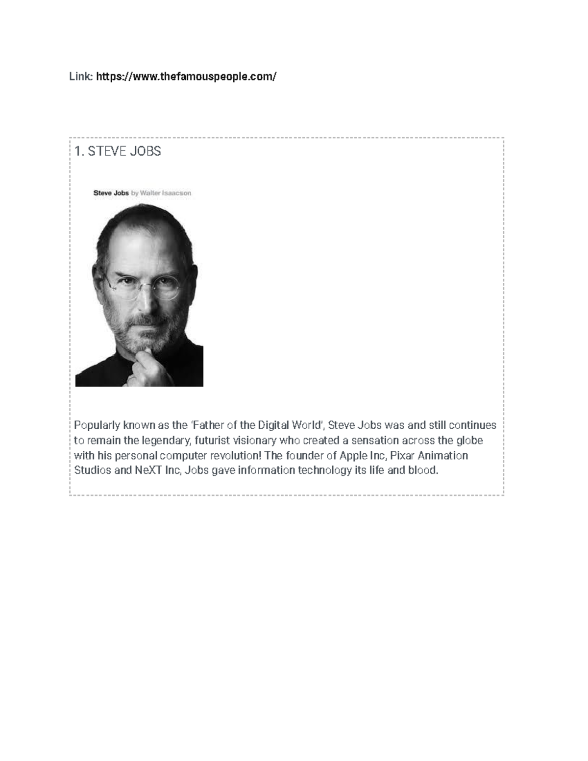 Y - 20 Global Technology Personalities & Their WORK - **Link ...