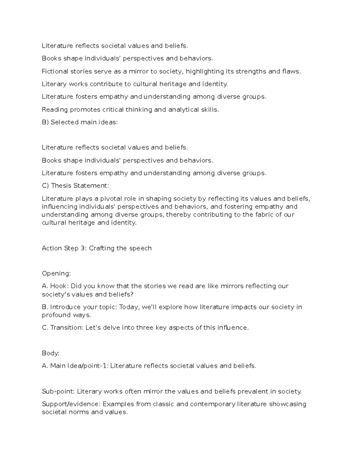 English Worksheet - Literature reflects societal values and beliefs ...