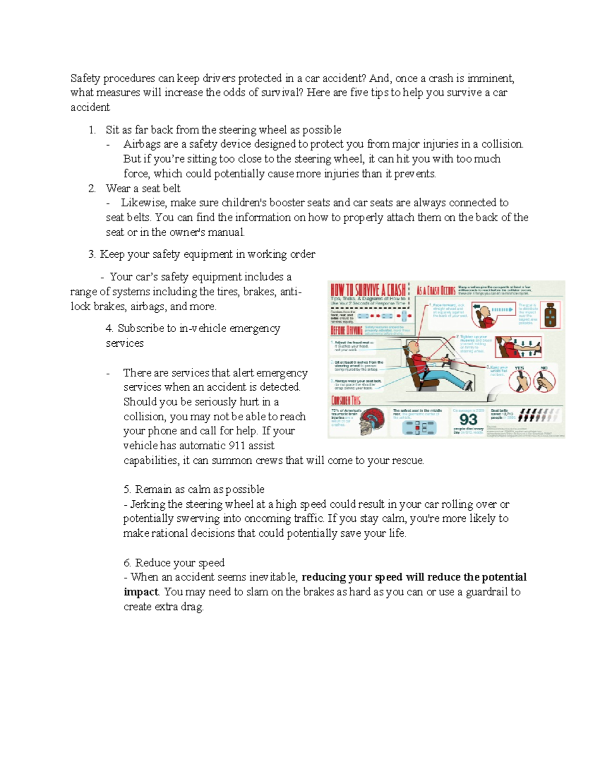 Pe2 - this is pe 2 - Safety procedures can keep drivers protected in a ...