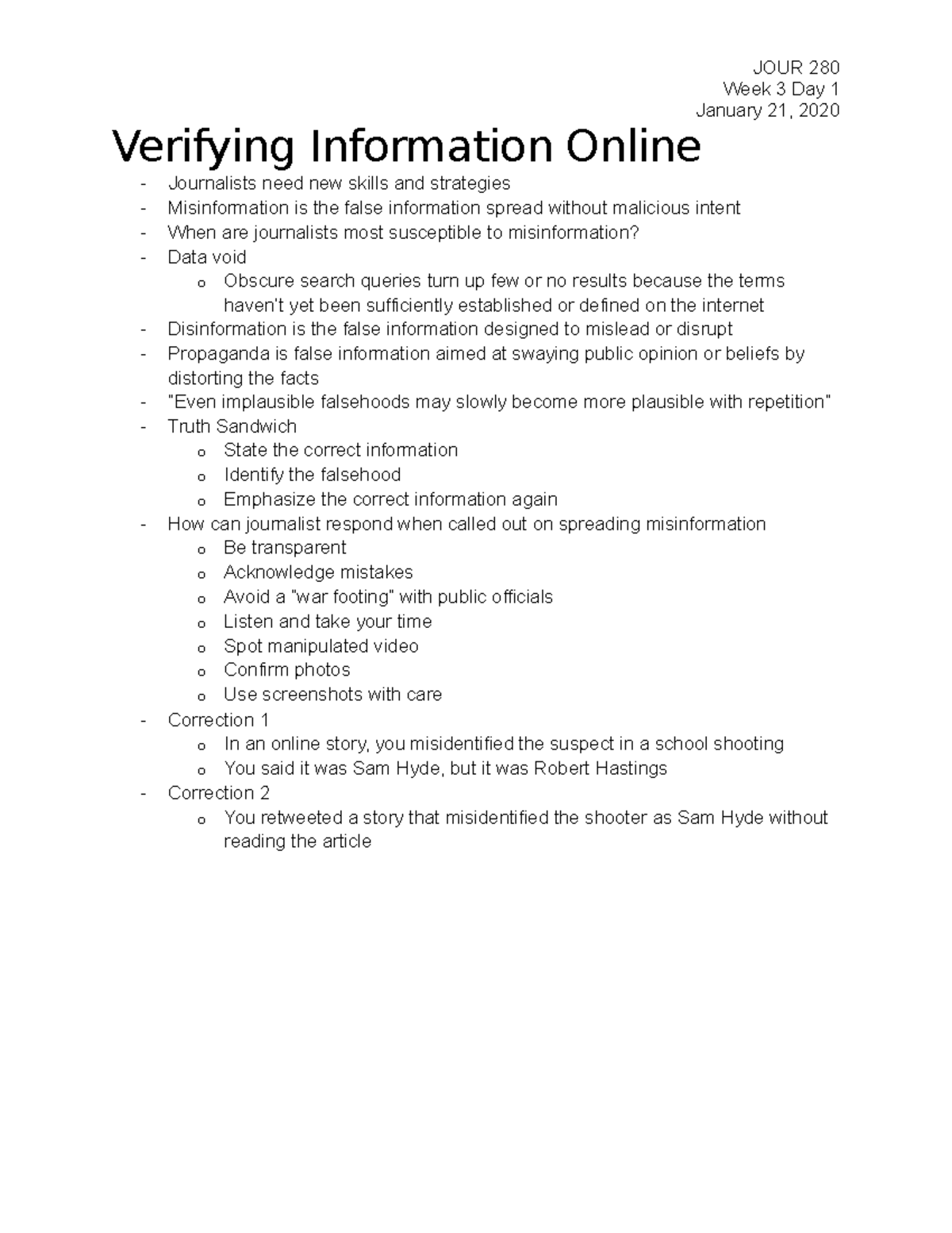 Verifying Information Online - Studocu