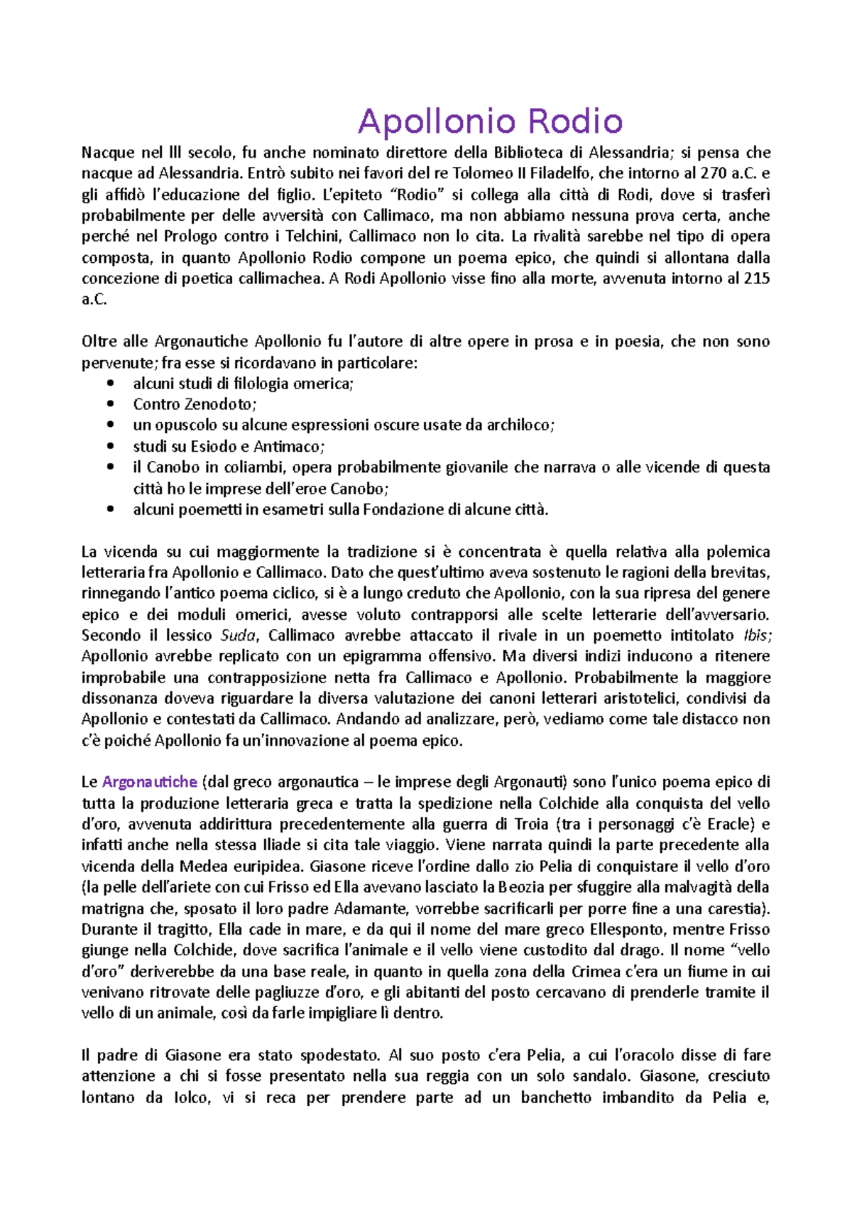 Apollonio Rodio[ 4187] - Apollonio Rodio Nacque nel lll secolo, fu ...
