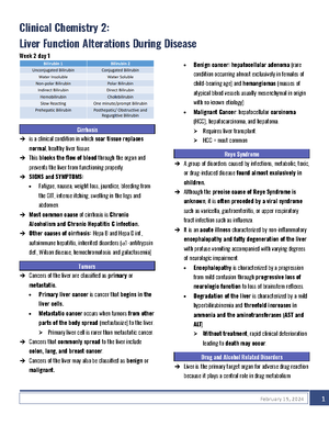 Clinical Chemistry 2 liver function test - Week 2 day 1 Liver chief ...