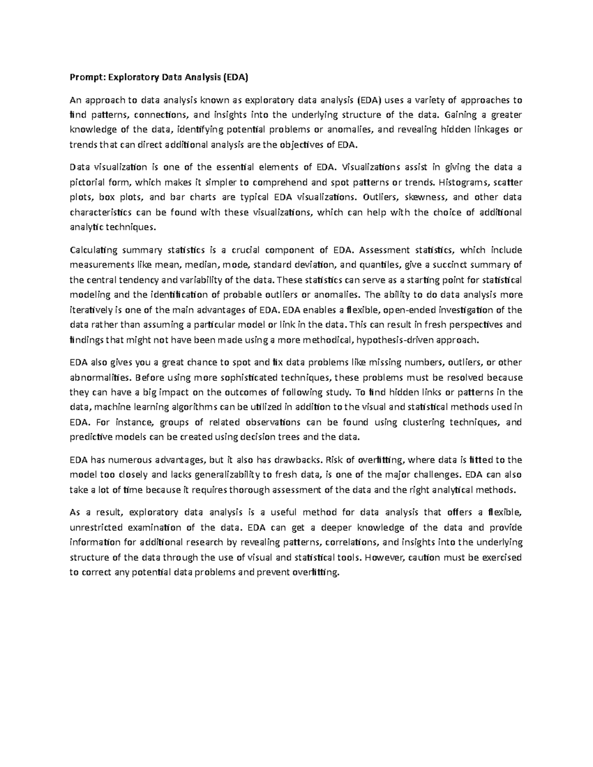 Exploratory Data Analysis Eda Gaining A Greater Knowledge Of The