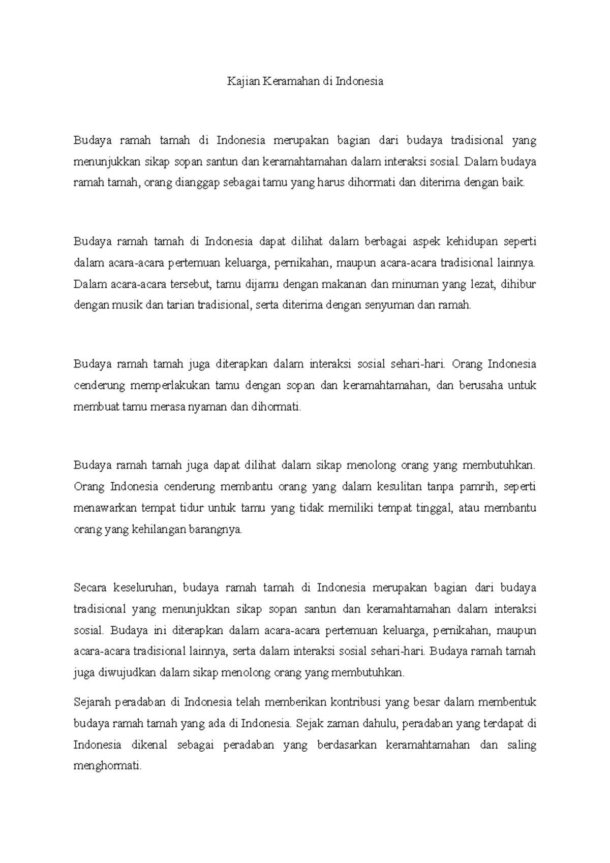 Artikel 3 - Kajian Keramahan di Indonesia - Kajian Keramahan di ...
