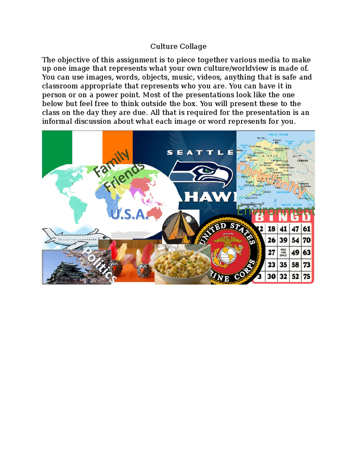 Culture Collage - notes - Culture Collage The objective of this ...