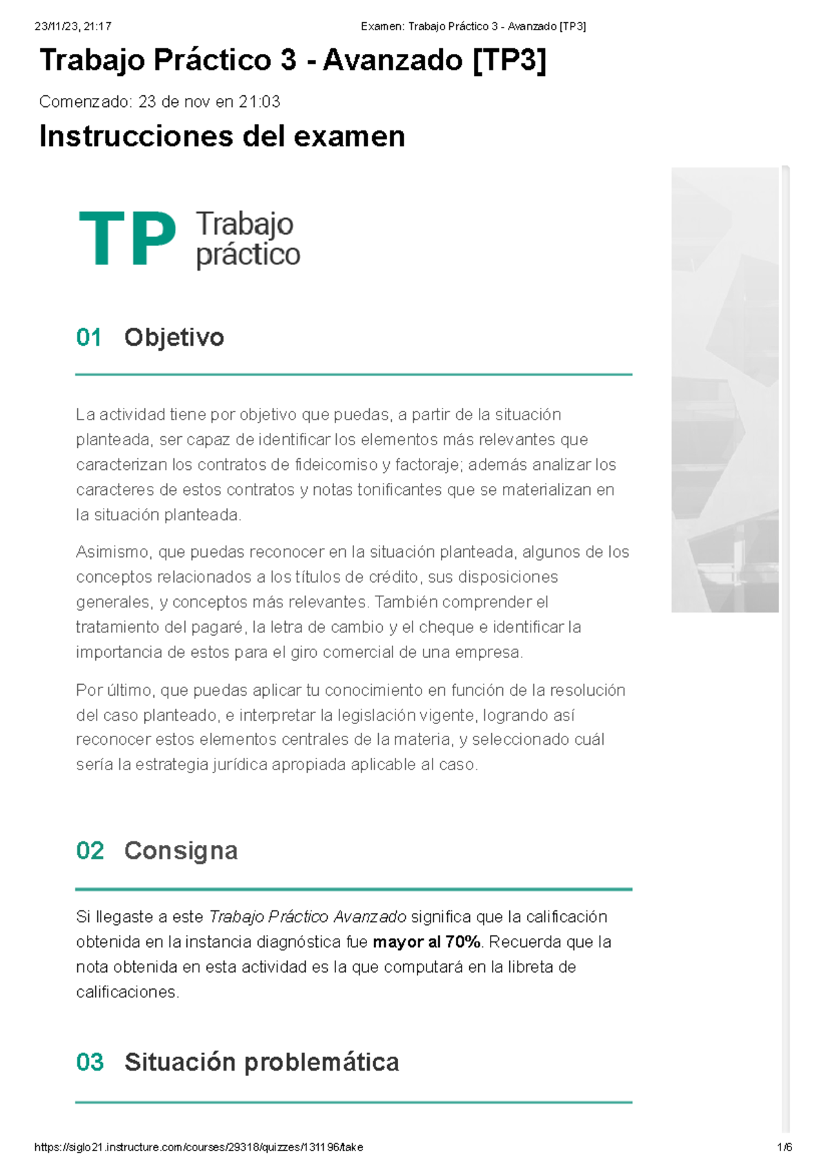 Examen Trabajo Práctico 3 - Avanzado [TP3] -95% - Trabajo Práctico 3 - Avanzado [TP3] Comenzado ...
