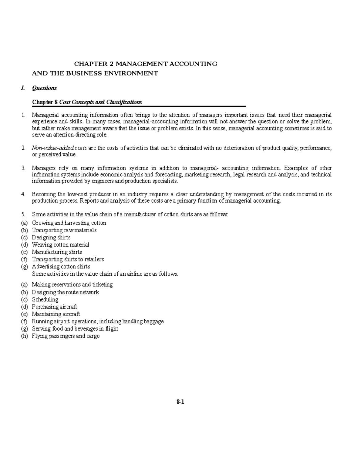 Chapter 2 Management Accounting - CHAPTER 2 MANAGEMENT ACCOUNTING AND ...